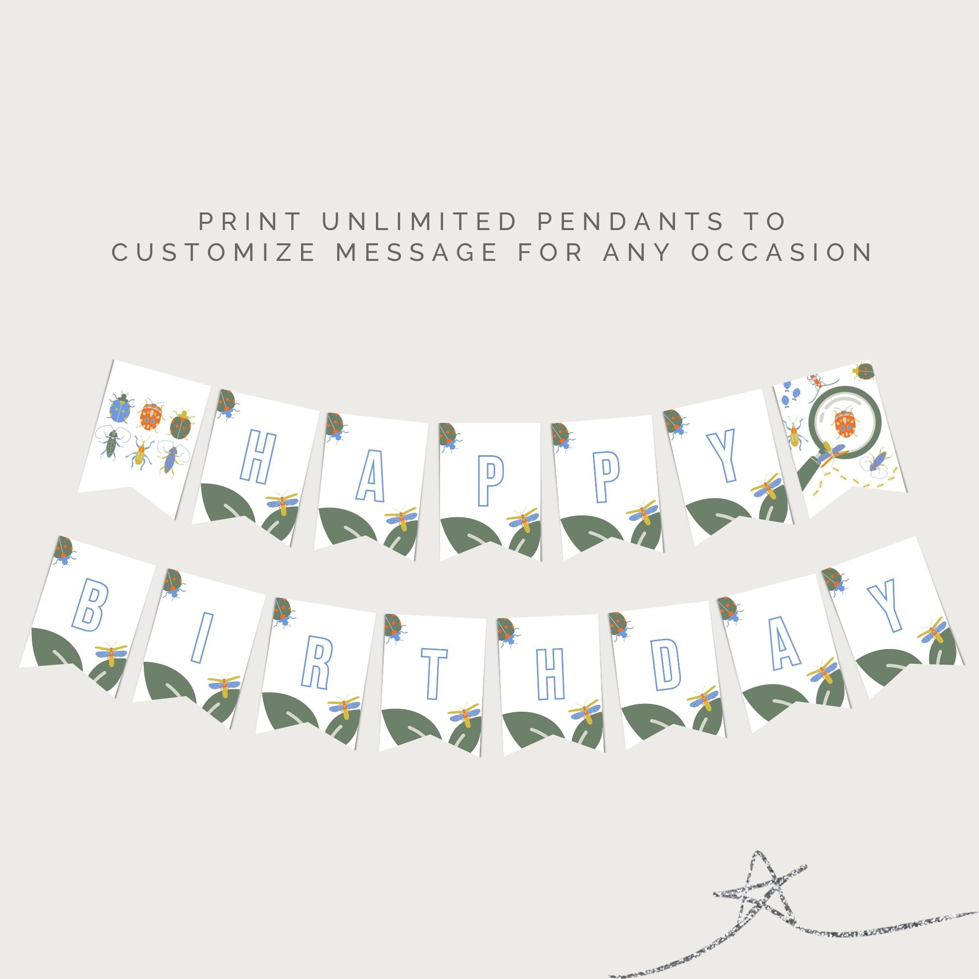 Editable Bug Banner Bug Party Digital Banner Insect Party Printable ...