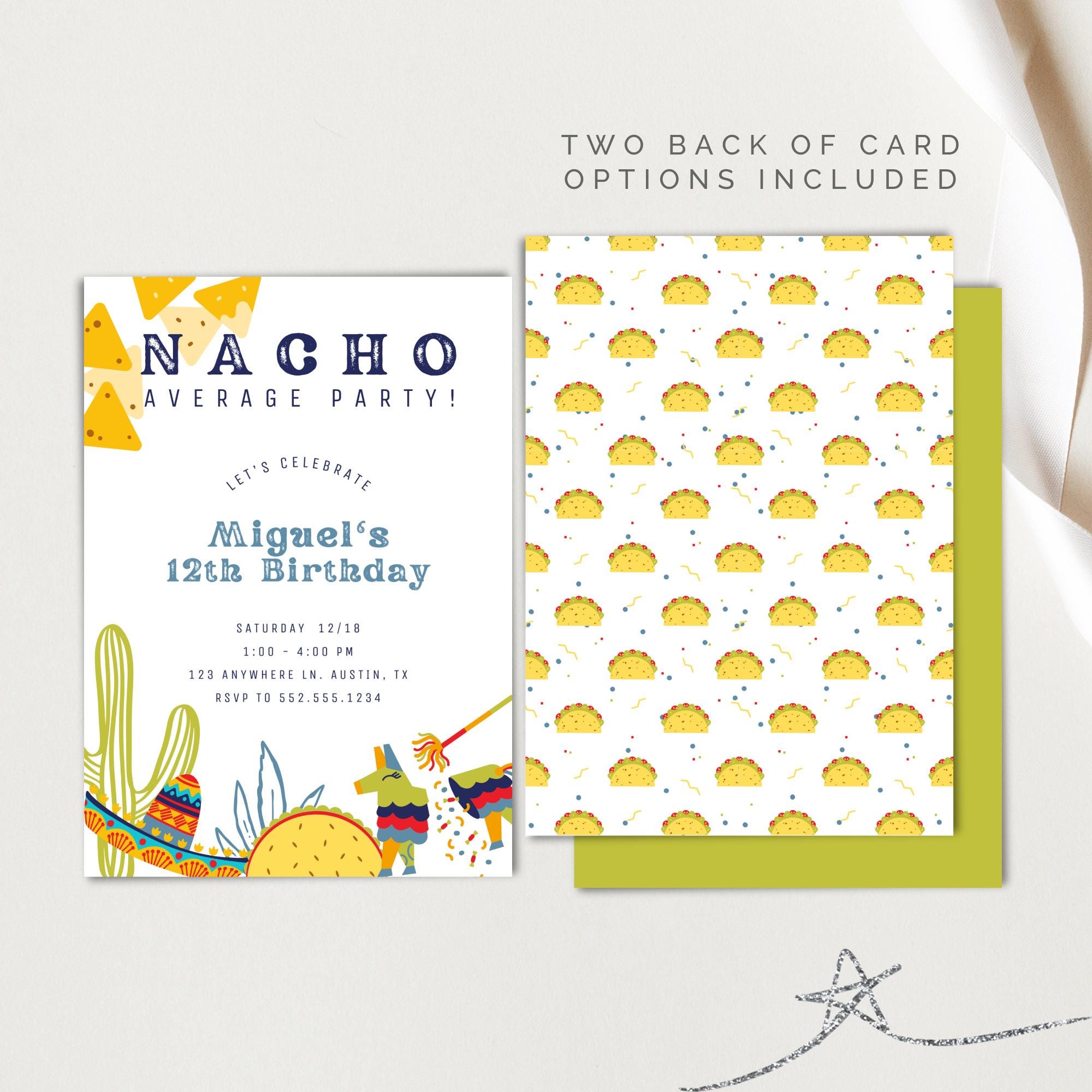 Editable Taco Birthday Invitation Taco Party Digital Invitation Nacho ...