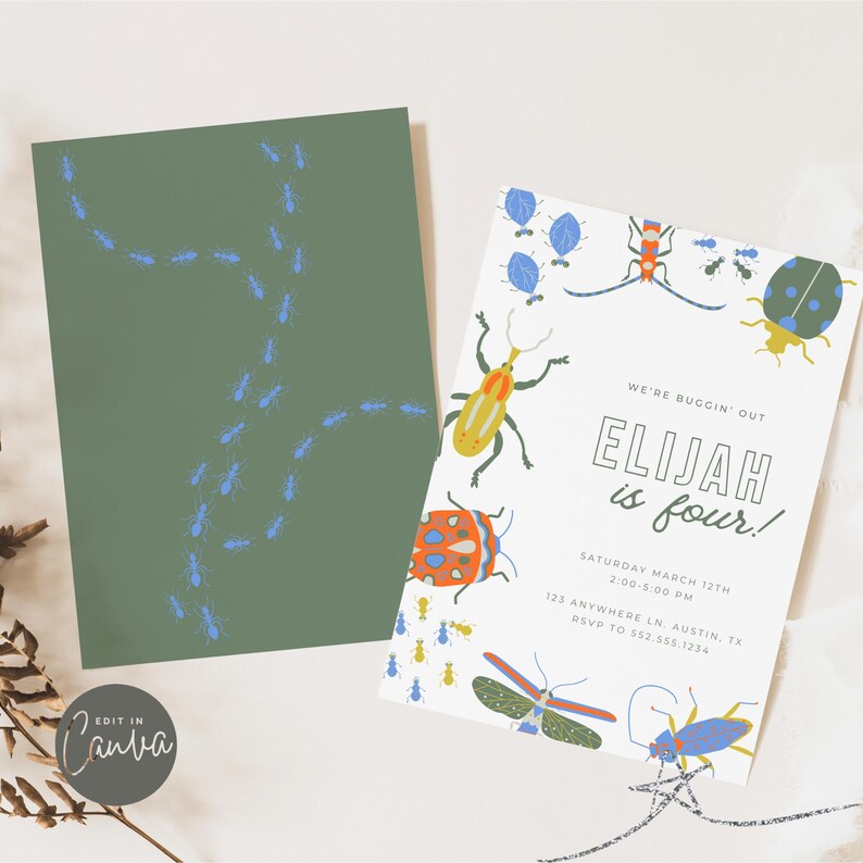 Editable Bug Banner Bug Party Digital Banner Insect Party Printable ...