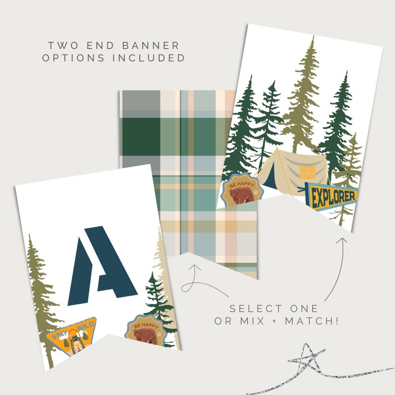 Editable Camp Banner Camp Party Digital Banner Camp Out Printable Party ...