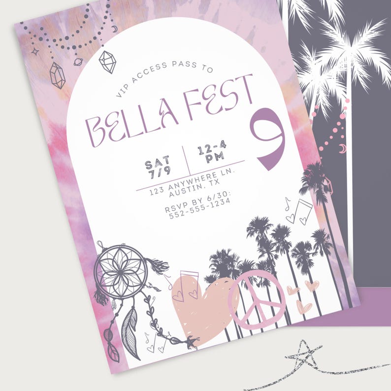 Editable Festival Birthday Invitation Festival Party Digital Invitation ...