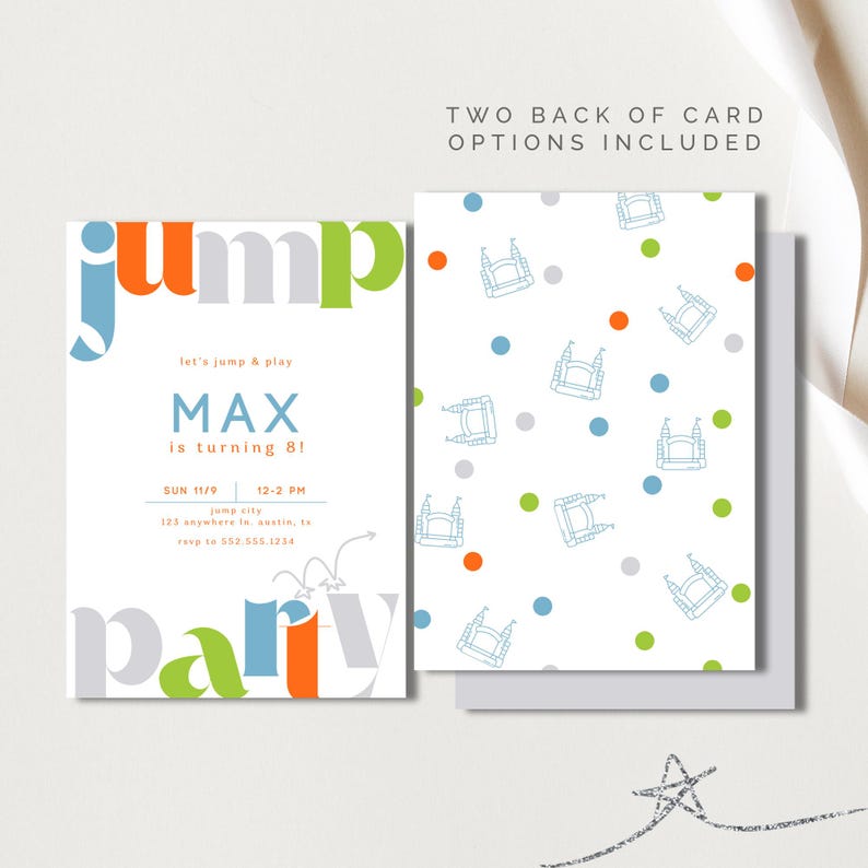 Editable Jumpy Birthday Invitation Jumpy Digital Invitation Bounce House Printable Decor Jumpy ...