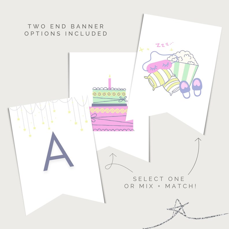 Editable Pajama Party Banner Sleepover Digital Banner Pamper Party ...