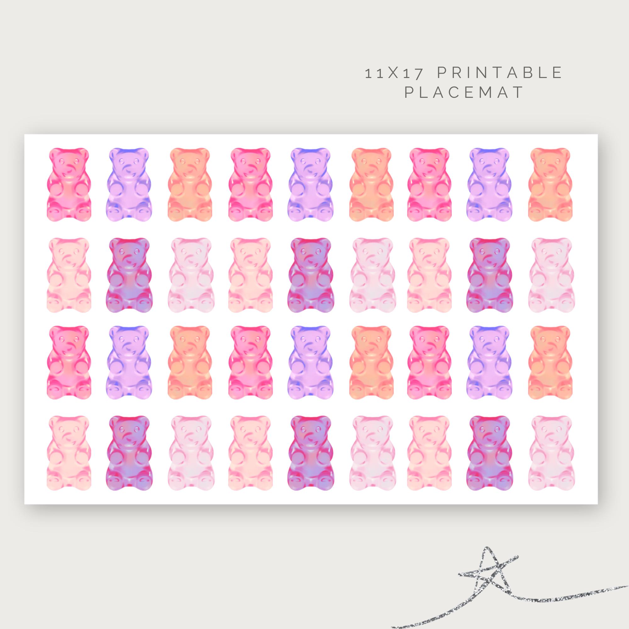 Editable Gummy Bear Favor Tag Gummy Bear Party Digital Thank You Card ...