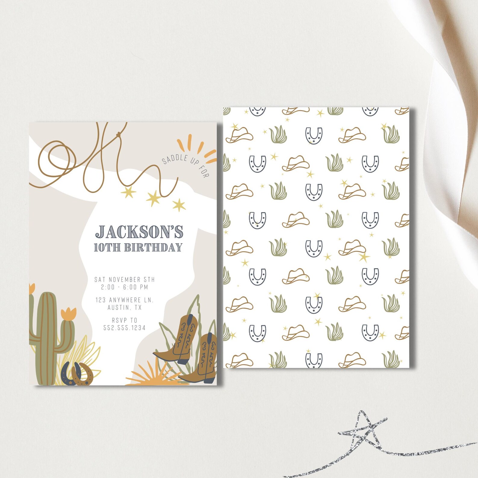 Modern Yeehaw Invitation, Western Cowboy Invite, Wild West Party, First ...