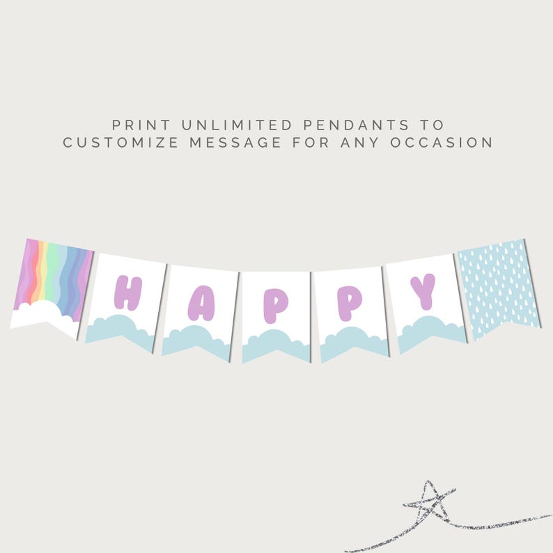 Editable Rainbow Banner Rainbow Party Digital Banner Rainbow Party ...