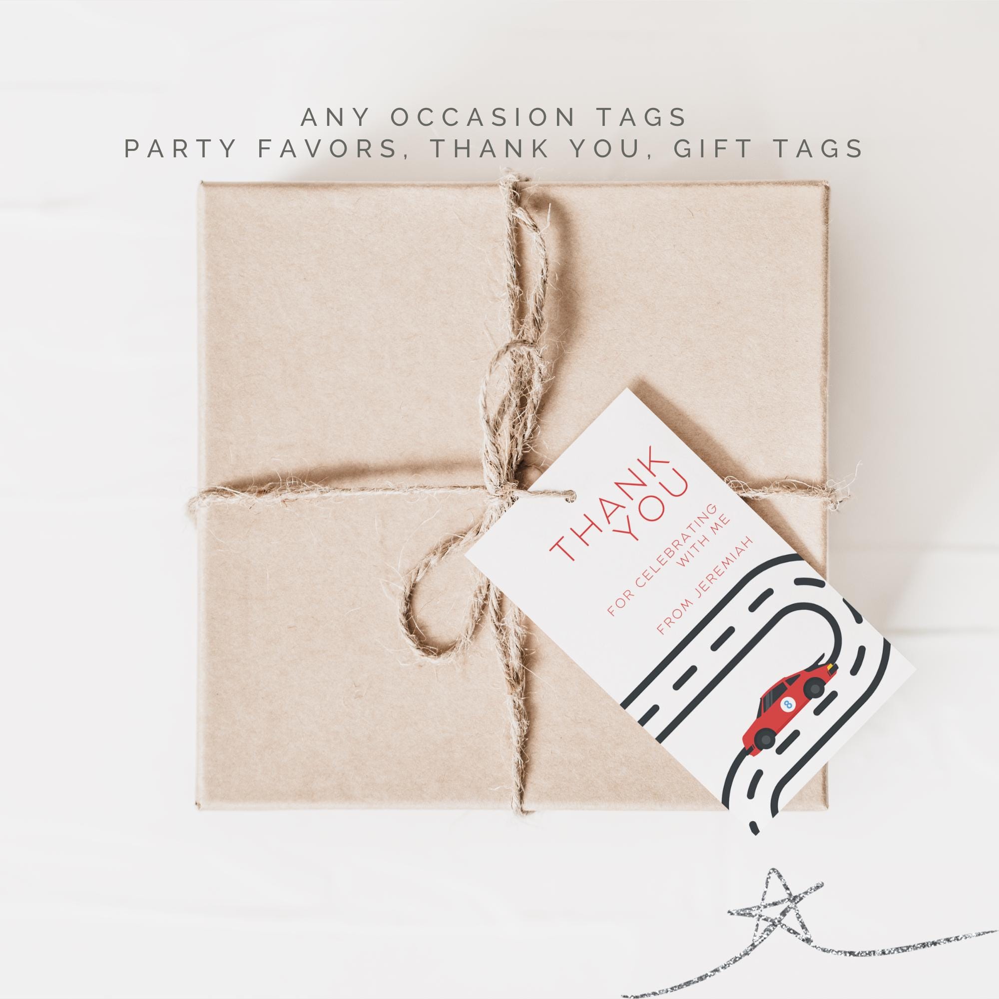 Editable Race Car Favor Tag Race Car Party Digital Favor Thank You Tag ...