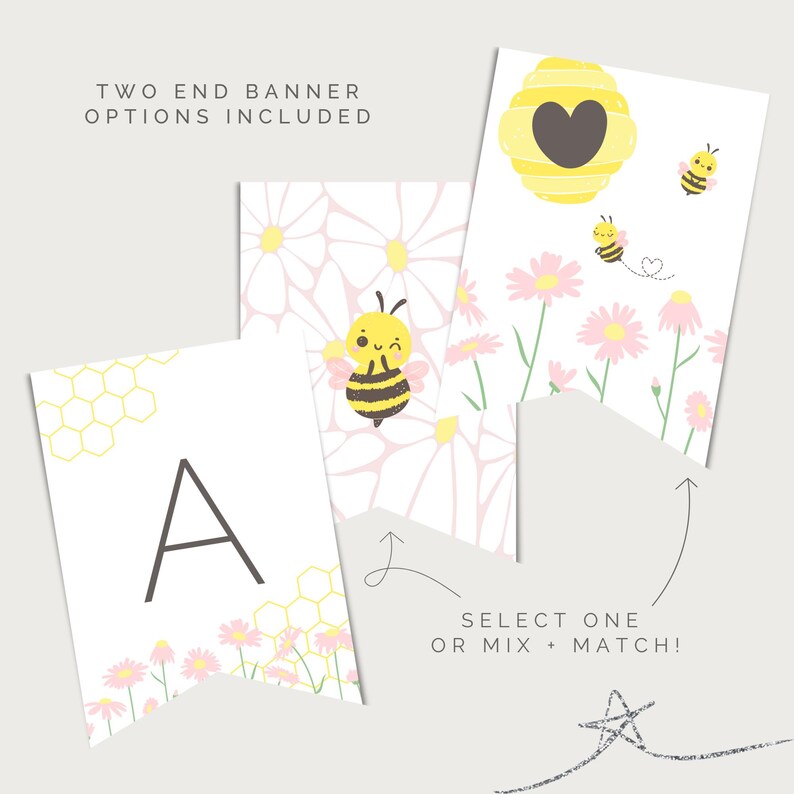 Editable Bee Banner Bee Party Digital Banner Bumble Bee Printable Party ...