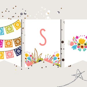 Editable Fiesta Pendant Banner Fiesta Party Digital Banner Mexican ...