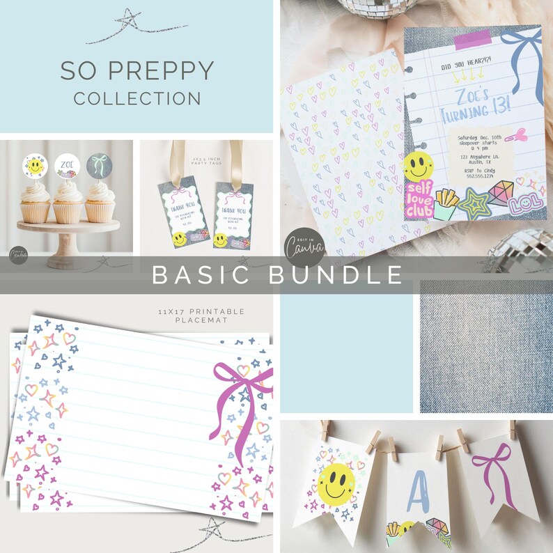 Editable Preppy Birthday Invitation Preppy Party Digital Invitation ...