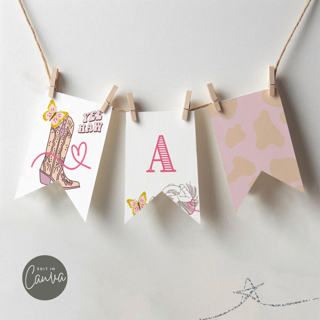 Editable Dolly Western Banner Dolly Cowgirl Party Digital Banner Dolly ...