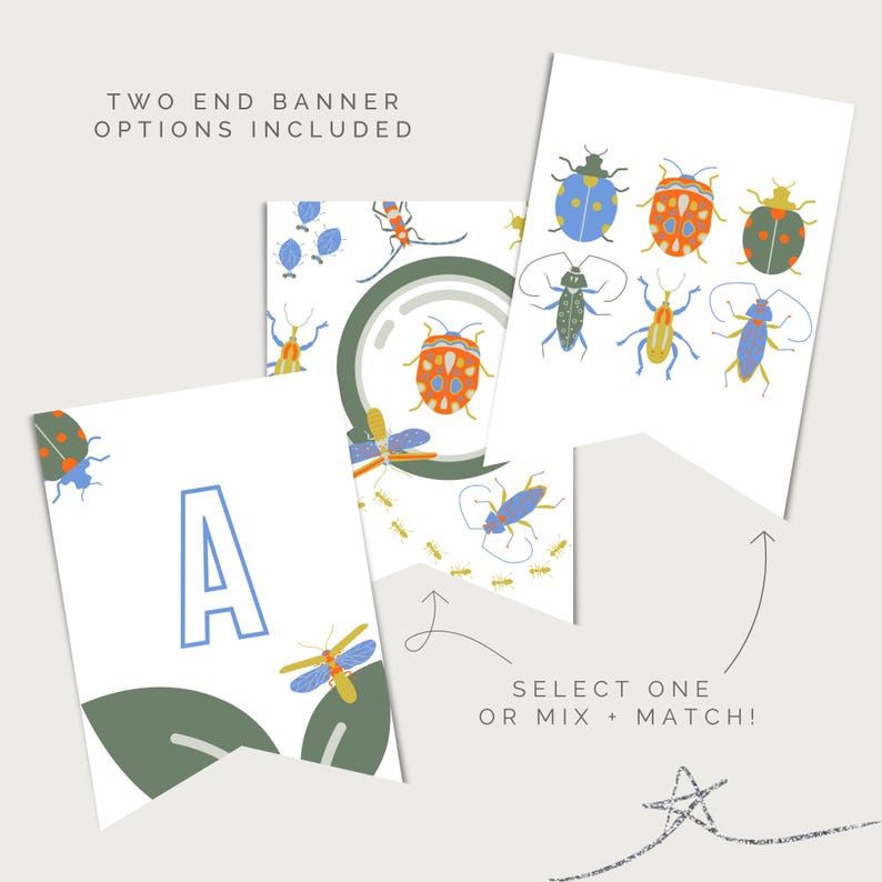 Editable Bug Banner Bug Party Digital Banner Insect Party Printable ...