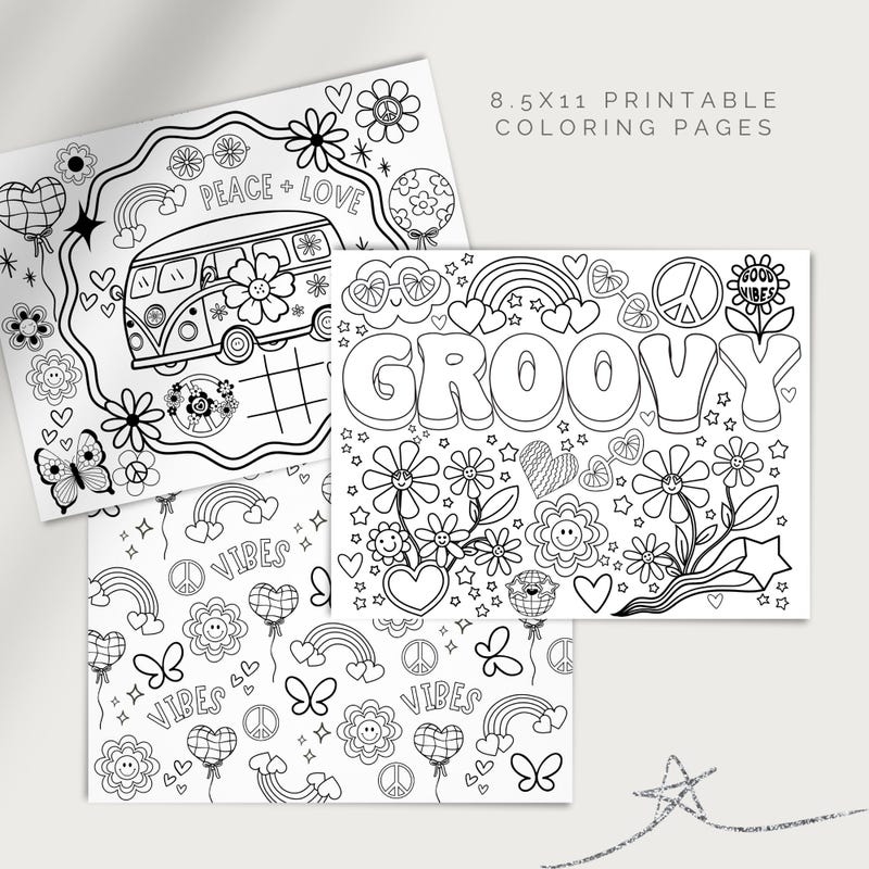 Retro Pattern Coloring - Etsy UK