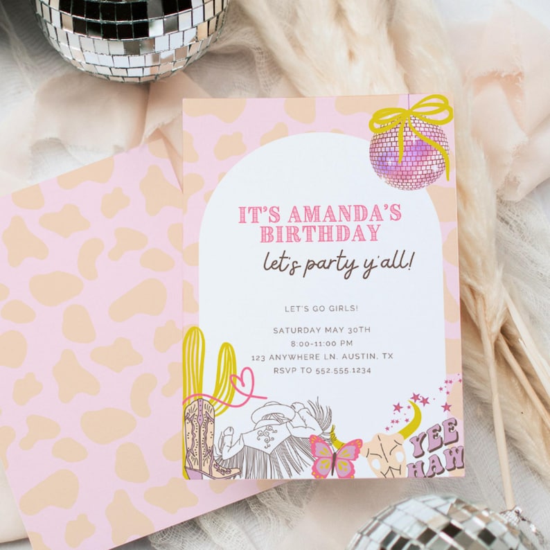 Editable Dolly Western Invitation Bundle Dolly Cowgirl Party Digital ...