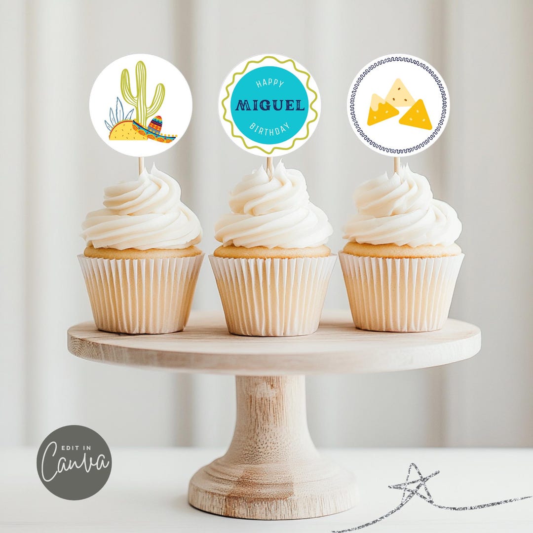 Editable Nacho Average Cupcake Toppers Nacho Party Digital Cupcake ...