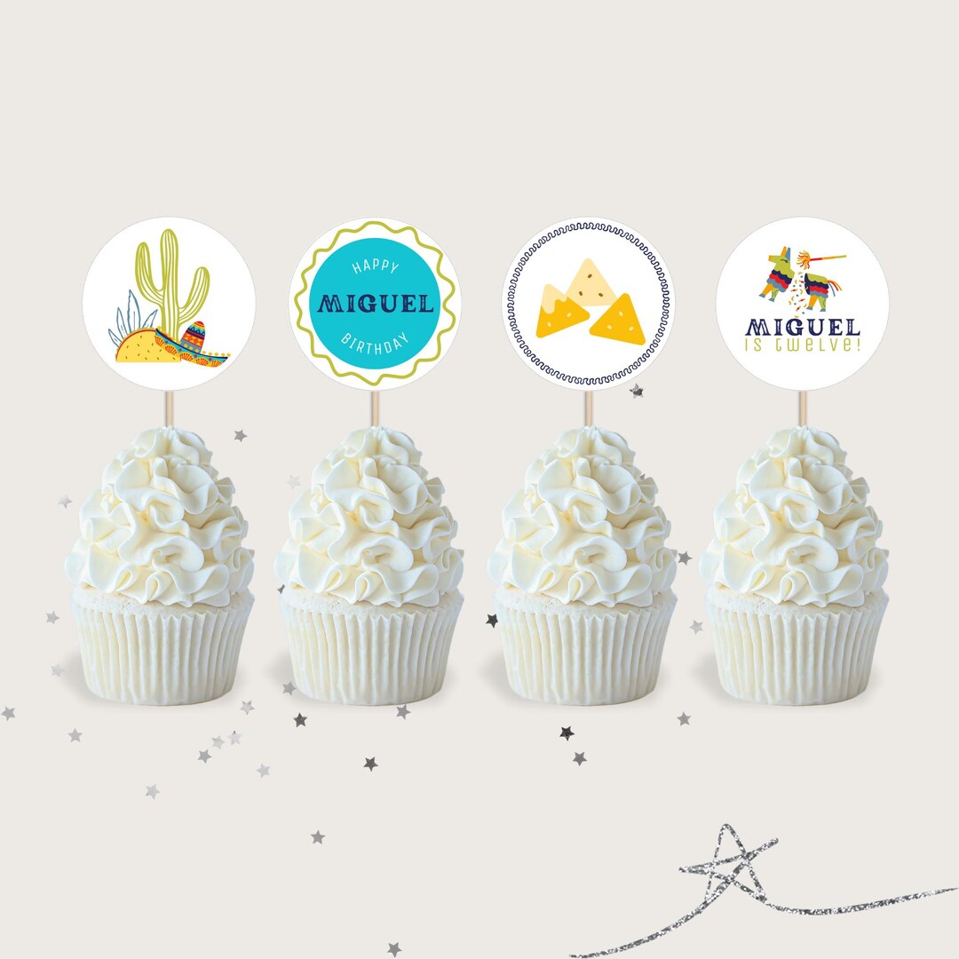 Editable Nacho Average Cupcake Toppers Nacho Party Digital Cupcake ...