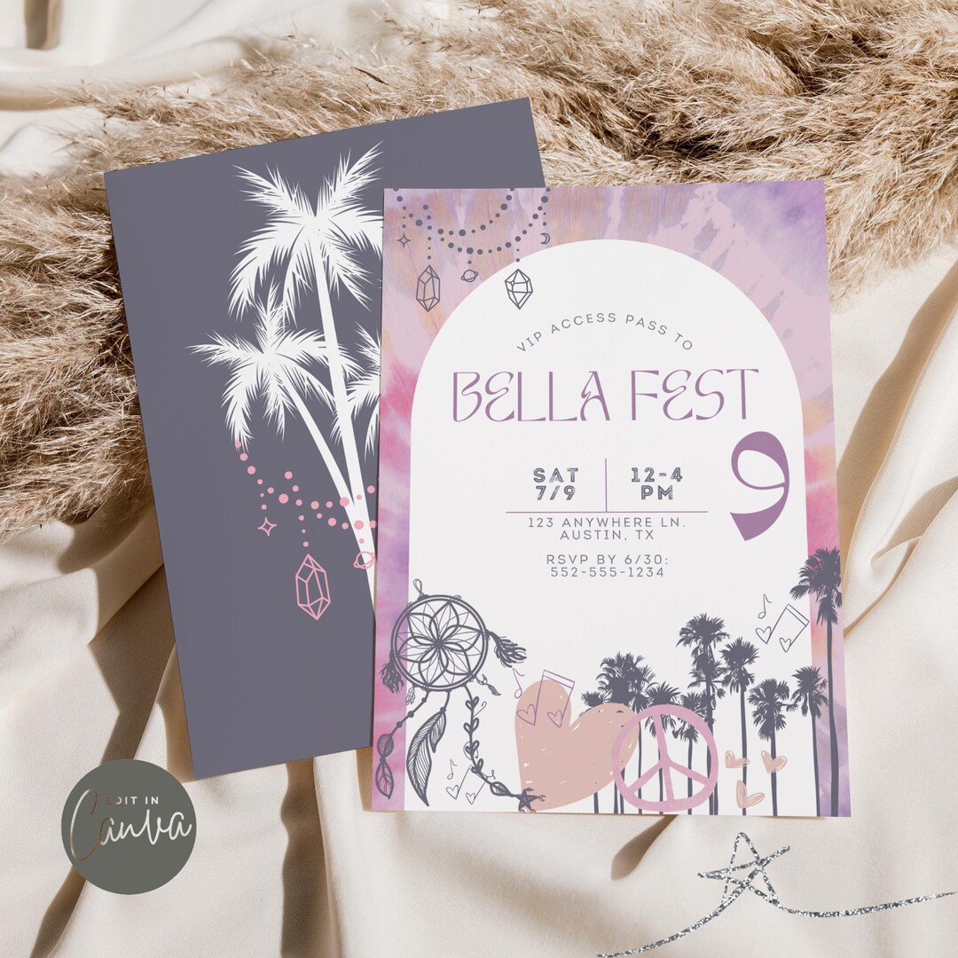 Editable Festival Birthday Invitation Festival Party Digital Invitation ...