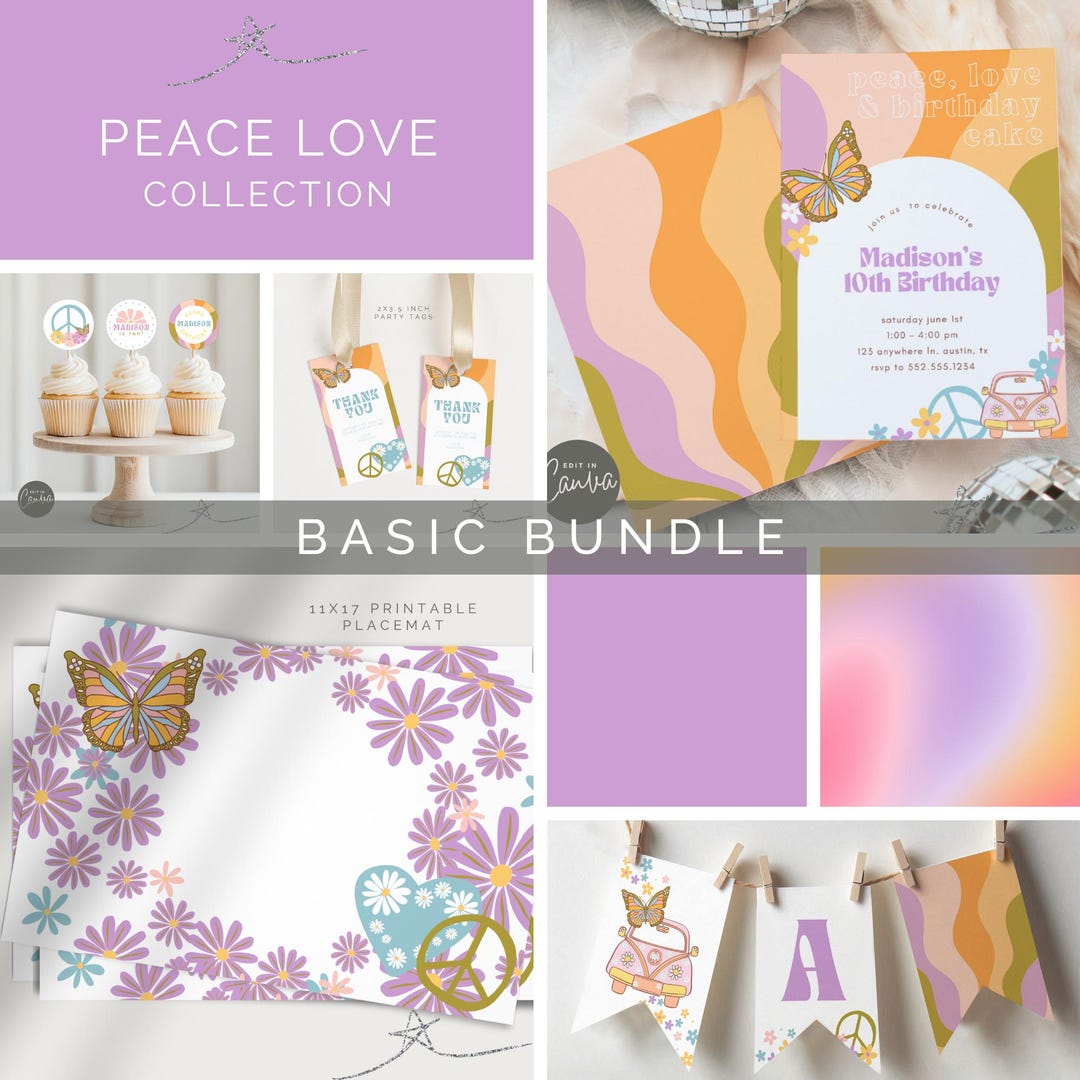 Editable Groovy Invitation Bundle Groovy Party Digital Bundle Retro ...