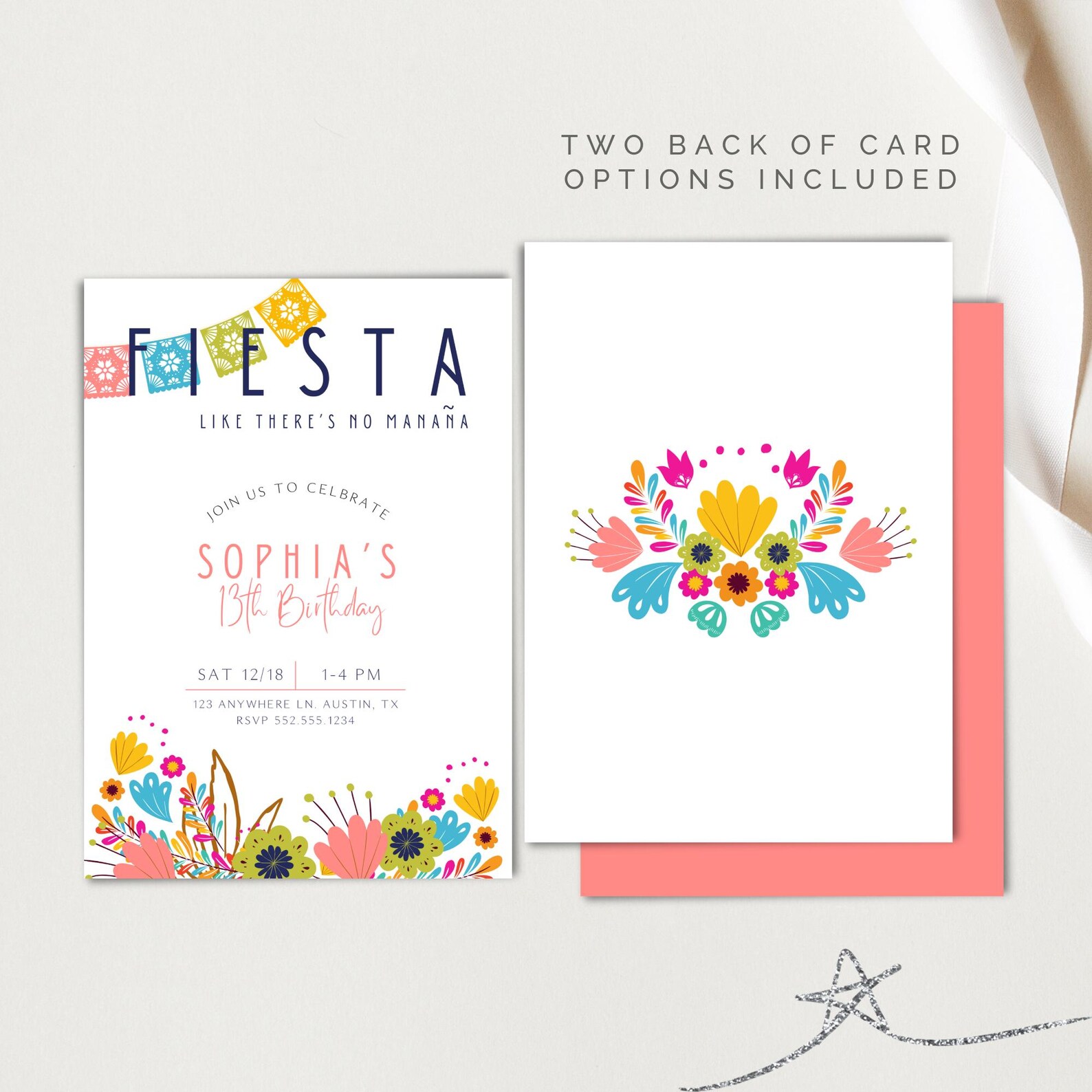 Editable Fiesta Birthday Invitation Fiesta Party Digital Invitation ...