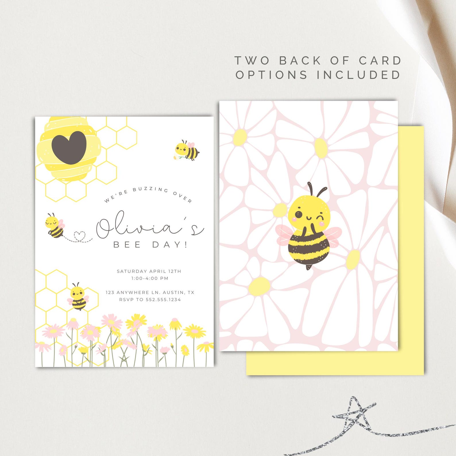 Editable Bee Birthday Invitation Bee Party Digital Invitation Bumble ...