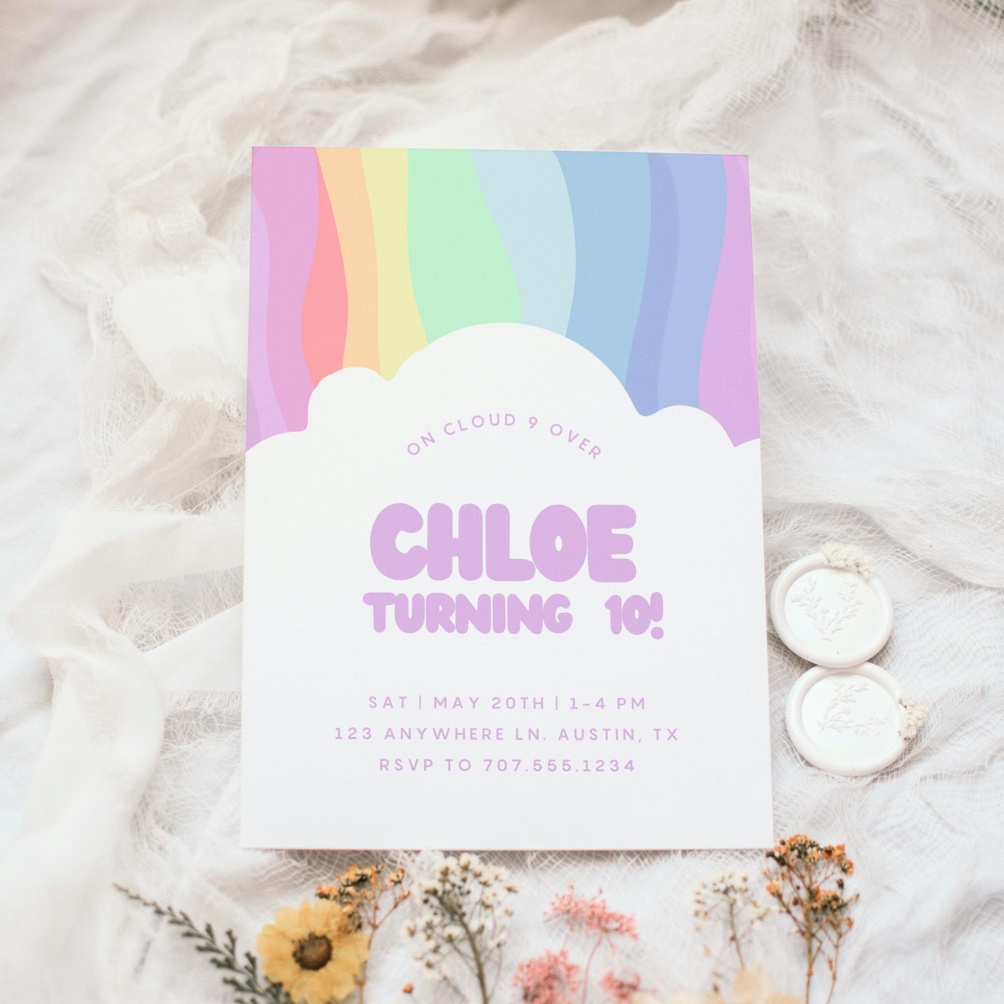 Editable Rainbow Banner Rainbow Party Digital Banner Rainbow Party ...