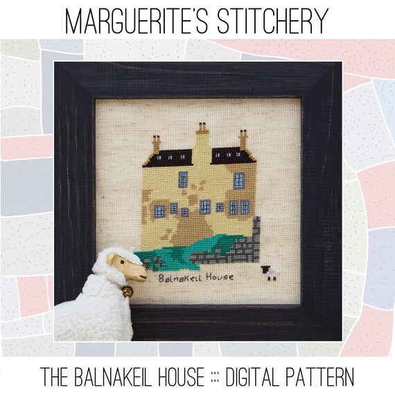 Scottish Guest House Balnakeil House Digital PDF Cross | Etsy