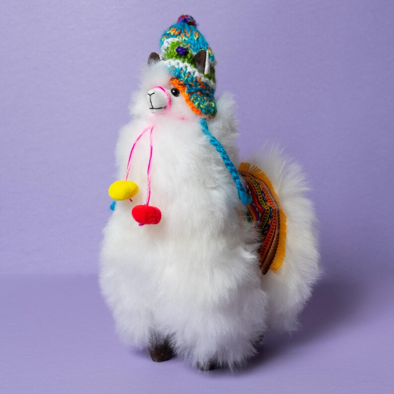 Baby Alpaca Plush Super Soft Real Alpaca Fur Doll Hypoallergenic ...