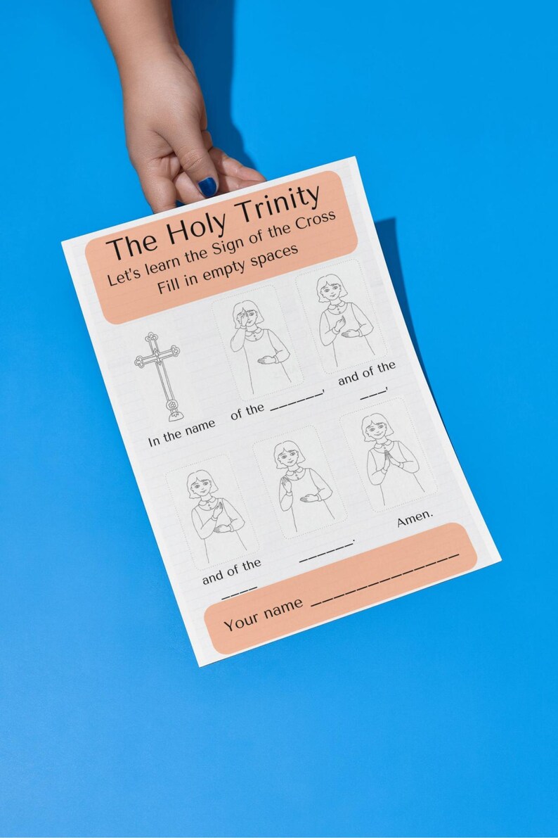 Sign of the Cross - Holy Trinity - Learning Template - Etsy