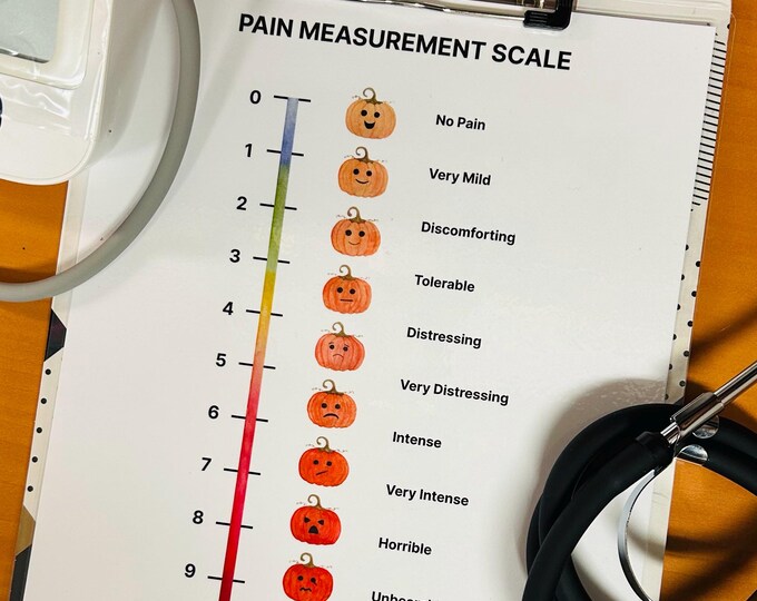 Bundle of 5 Laminated: Watercolor Pain Scale | Pediatric Pain Chart for ...