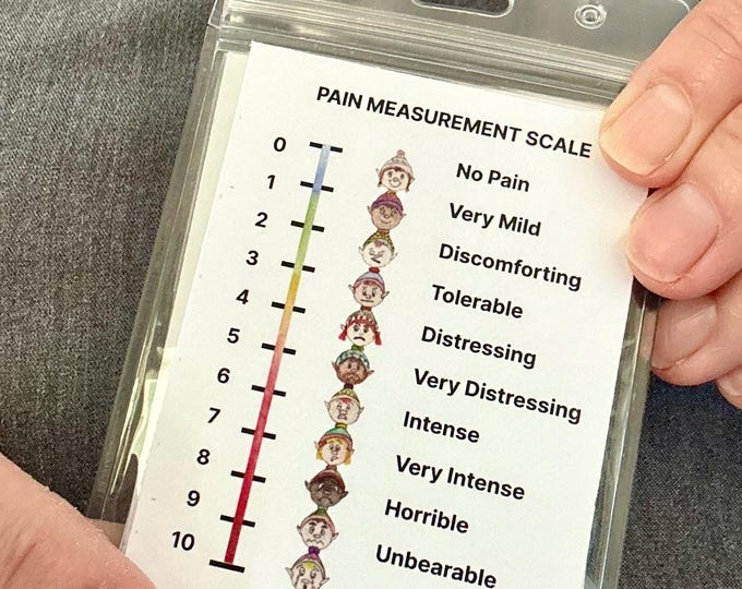 Laminated Tell Me Tags: Badge, Watercolor Pain Scale| Pediatric Pain ...