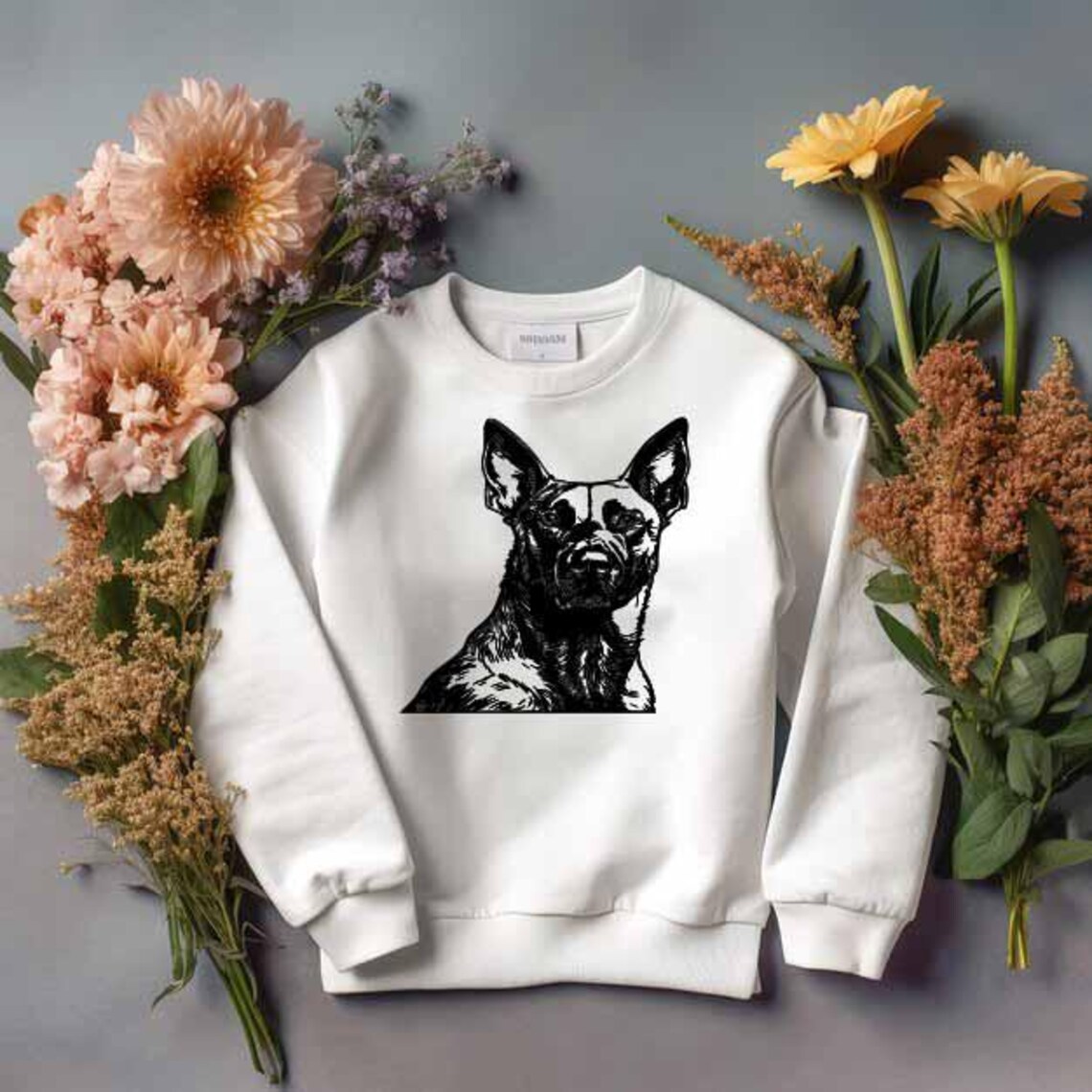 Belgian Malinois SVG & PNG Digital Line Art, Vector Dog Drawing for ...