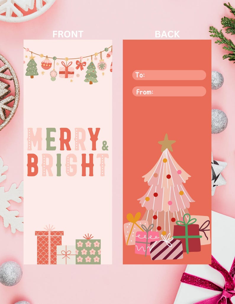 Merry and Bright Editable Printable Christmas Envelopes - Etsy