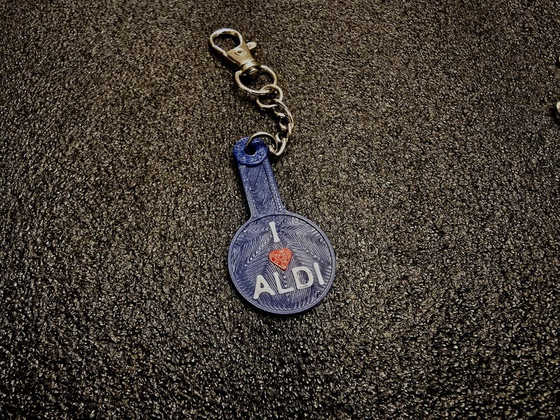 I Heart ALDI Quarter Cart Key Reusable Keychain Coin - Etsy