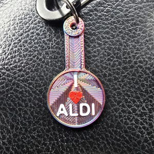 I Heart ALDI Quarter Cart Key Reusable Keychain Coin - Etsy