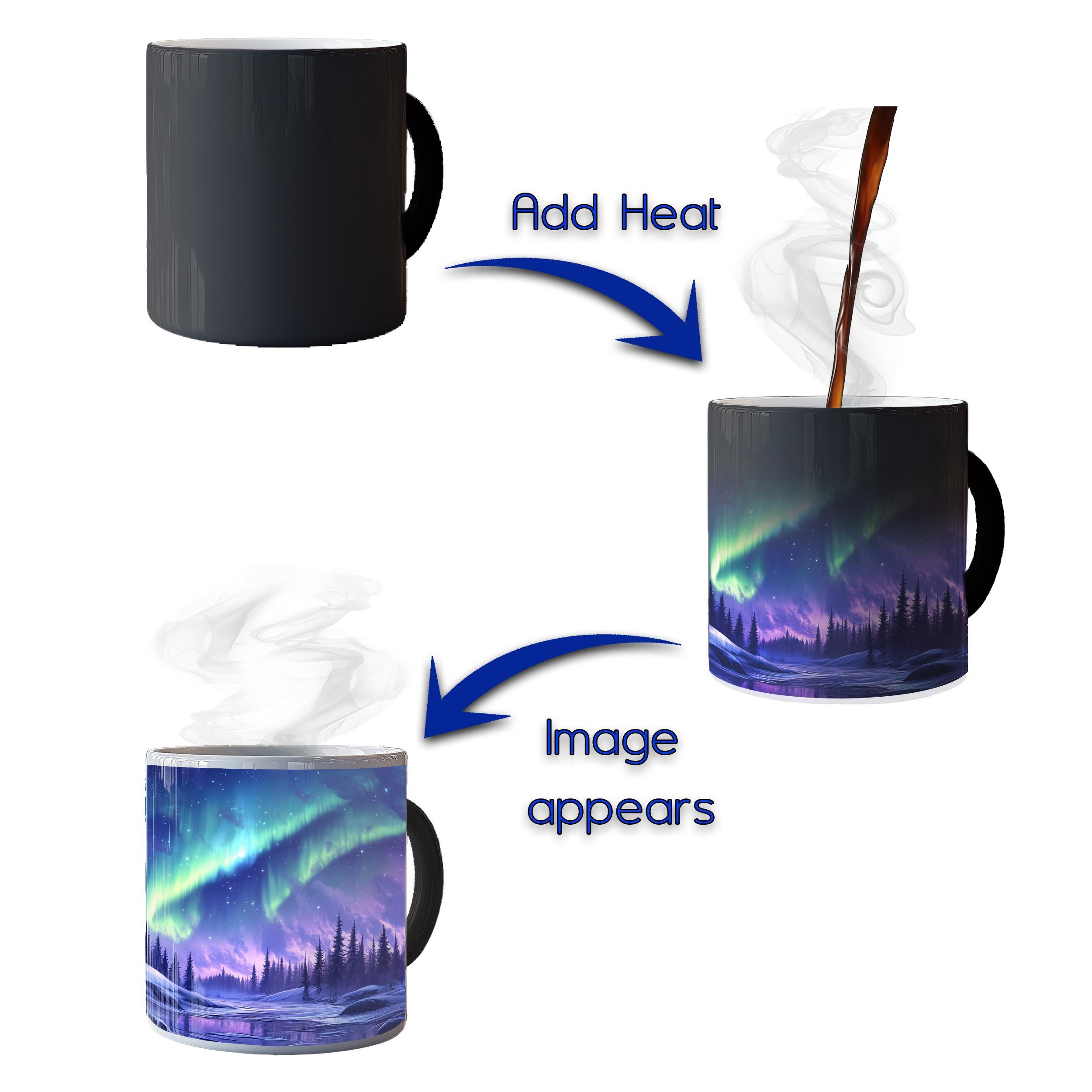 Northern Lights Coffee Mug, Magic Color Changing Mug, Aurora Borealis ...