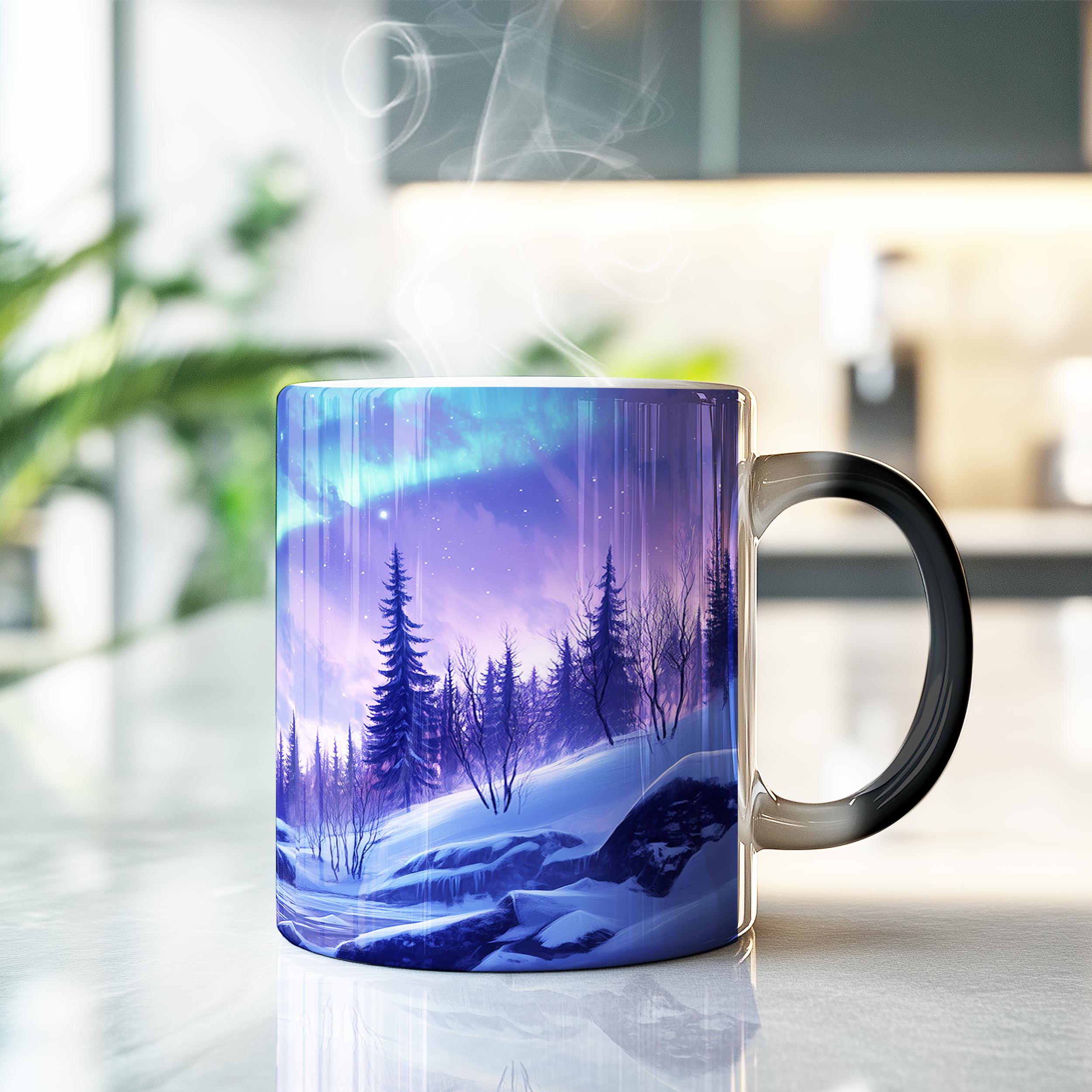 Northern Lights Coffee Mug, Magic Color Changing Mug, Aurora Borealis ...