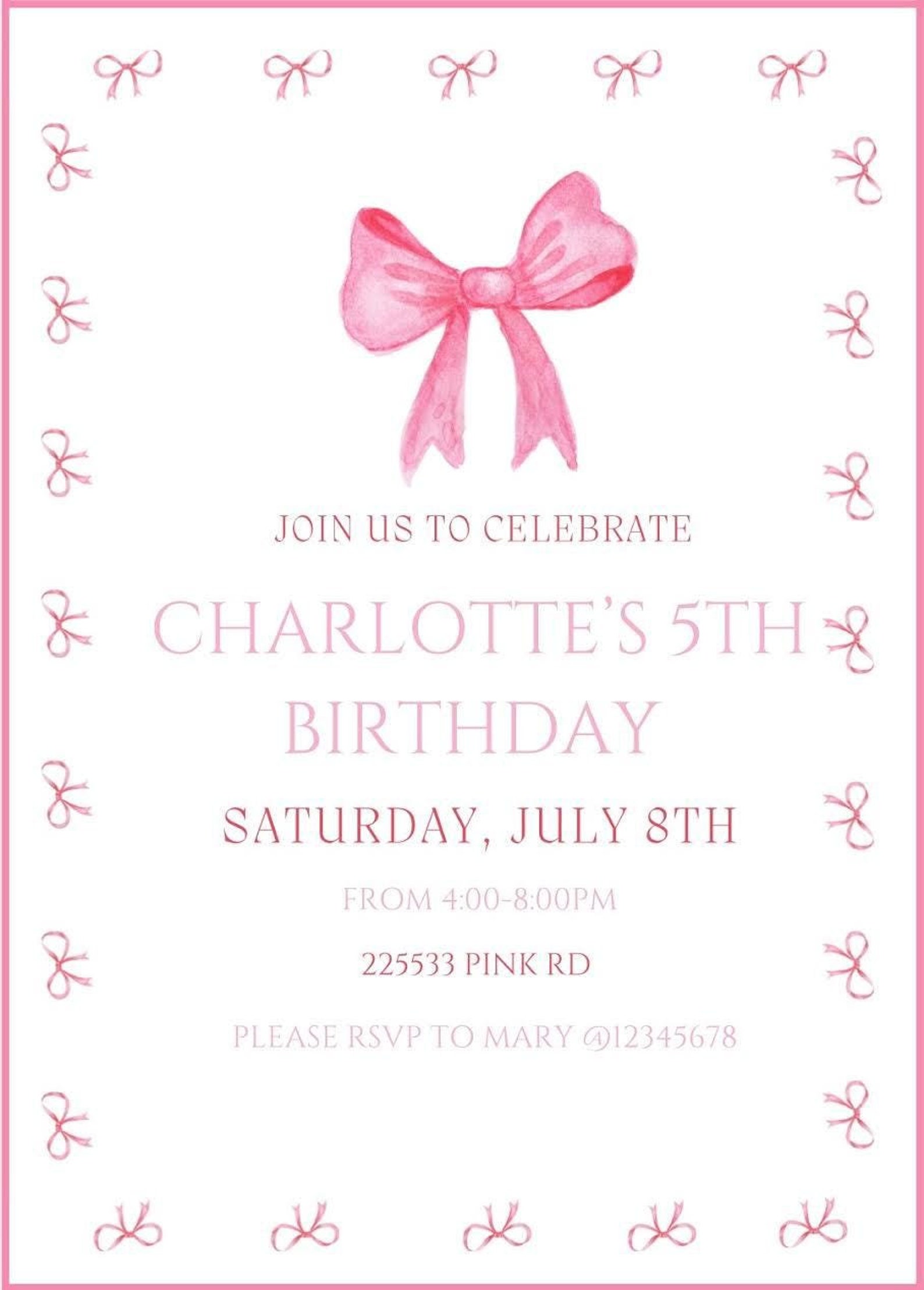 Editable Invitation Template - Etsy UK