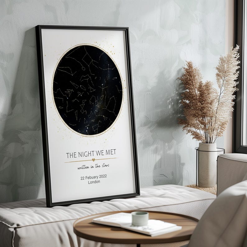 Custom Star Map Print – the Night We Met | Personalised Night Sky ...