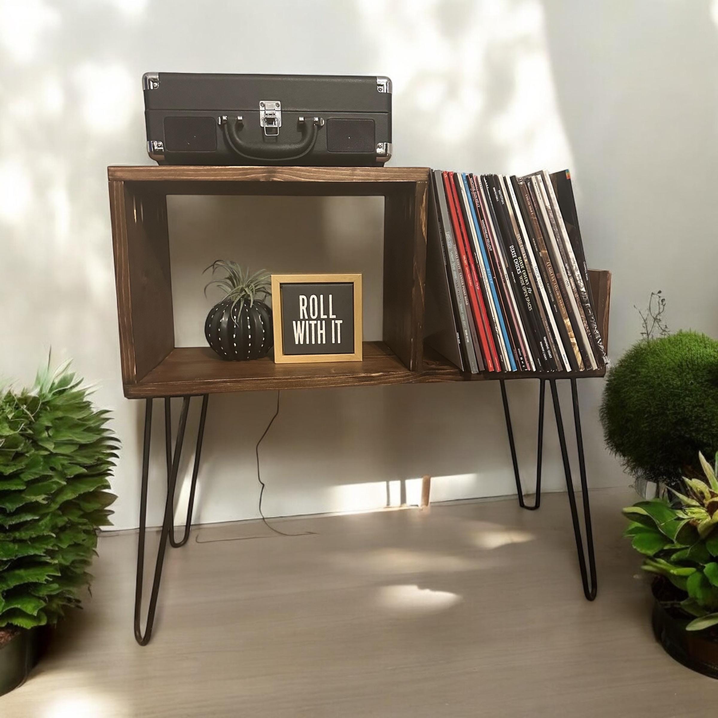 Vinyl Record Player Stand and Storage - Etsy