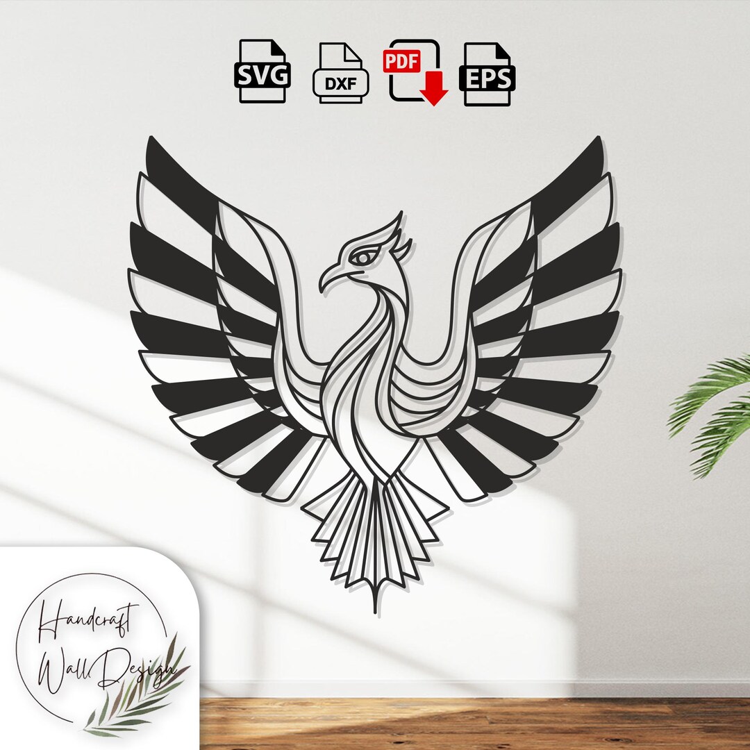 Phoenix Dxf,svg Files ,laser Cut , Cnc Cut, Bomb, Wall Decor, Svg, Dxf ...