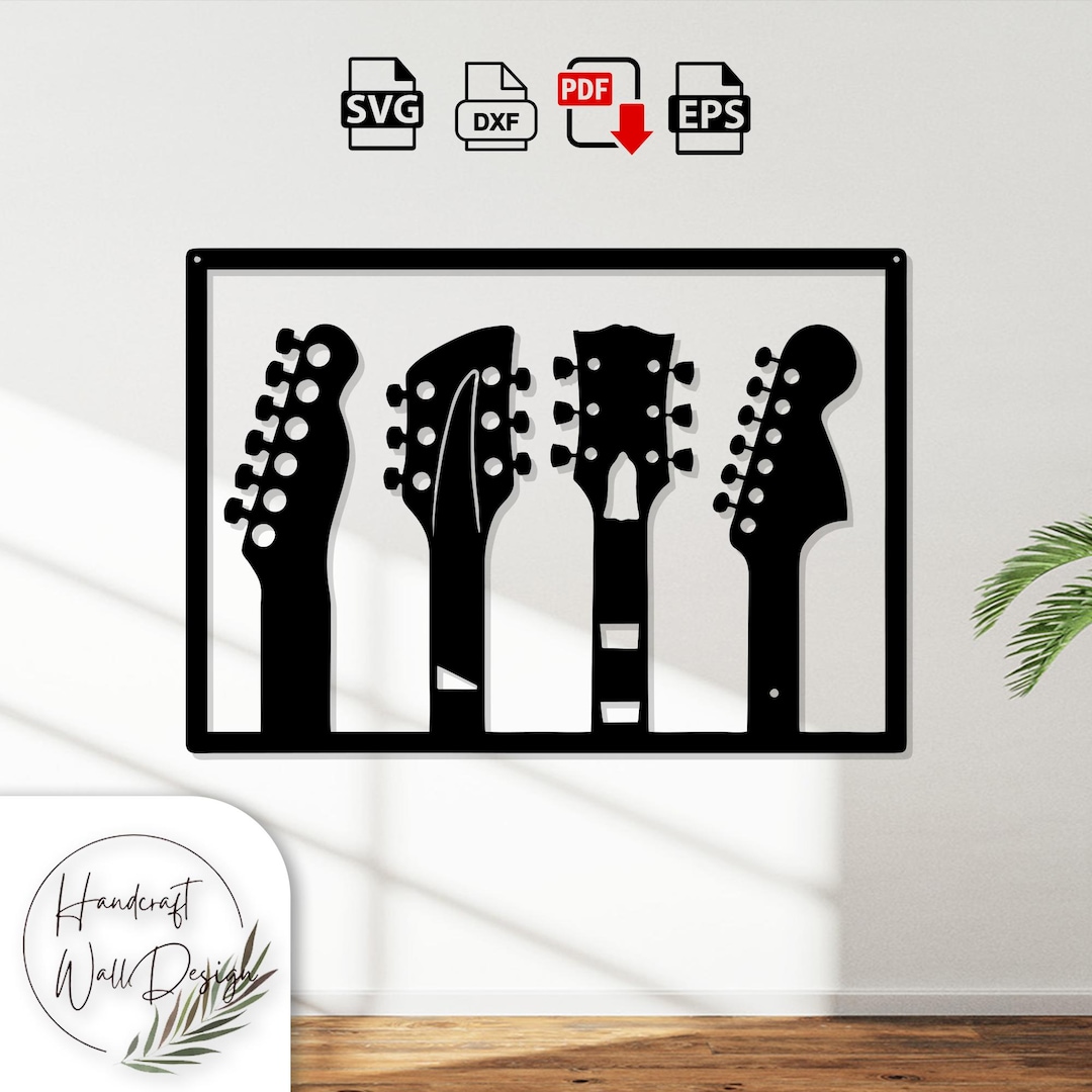 Guitars DXF, SVG Files ,laser Cut , Cnc Cut, Bomb, Wall Decor, Svg, Dxf ...