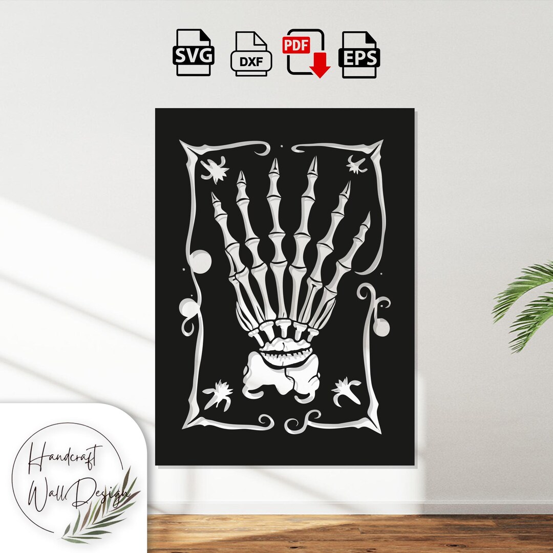 Bone Hand DXF, SVG Files ,laser Cut , Cnc Cut, Bomb, Wall Decor, Svg ...