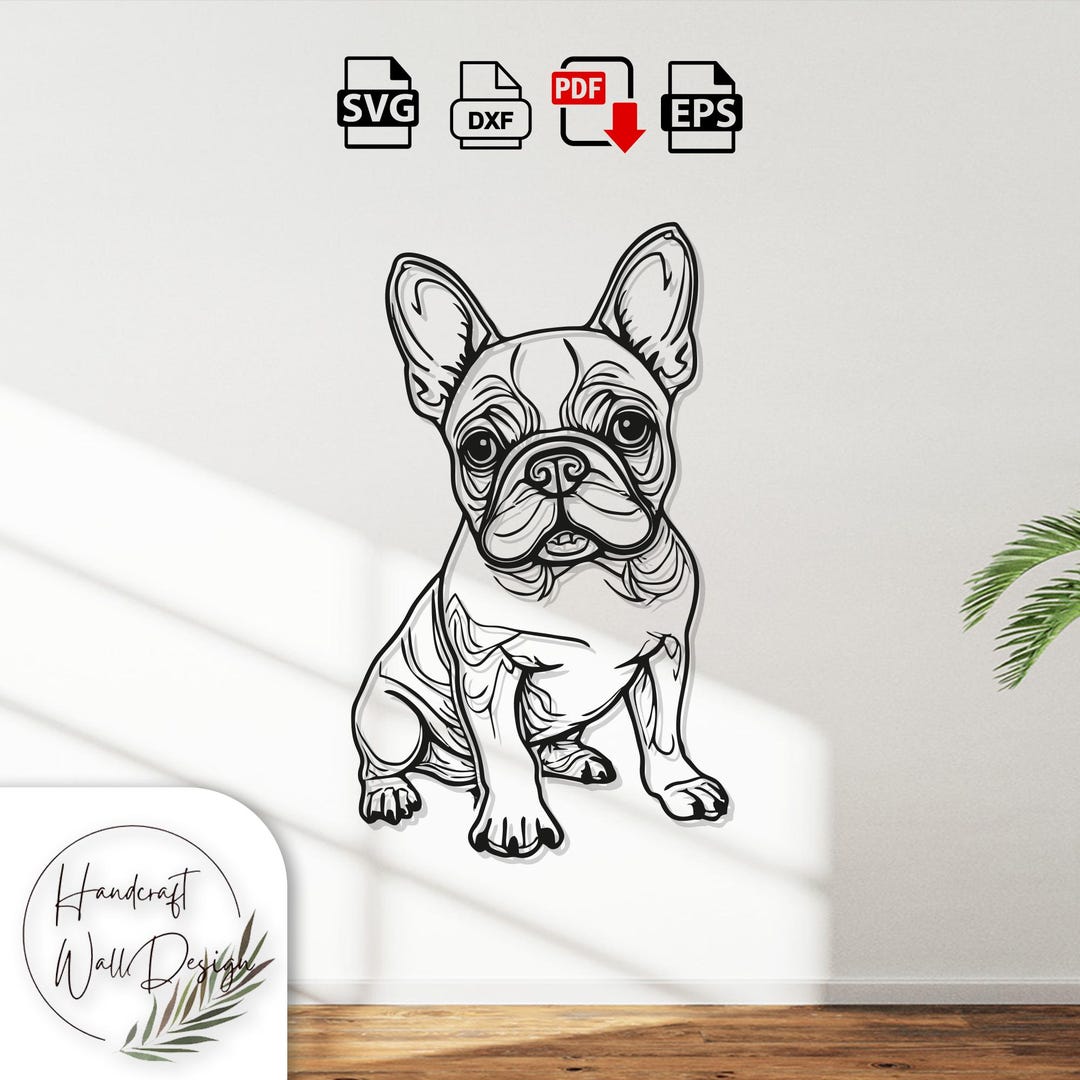 French Bulldog DXF, SVG Files ,laser Cut , Cnc Cut, Bomb, Wall Decor ...