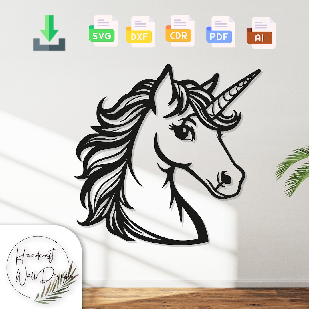 Unicorn DXF, SVG Files ,laser Cut , Cnc Cut, Bomb, Wall Decor, Svg, Dxf ...