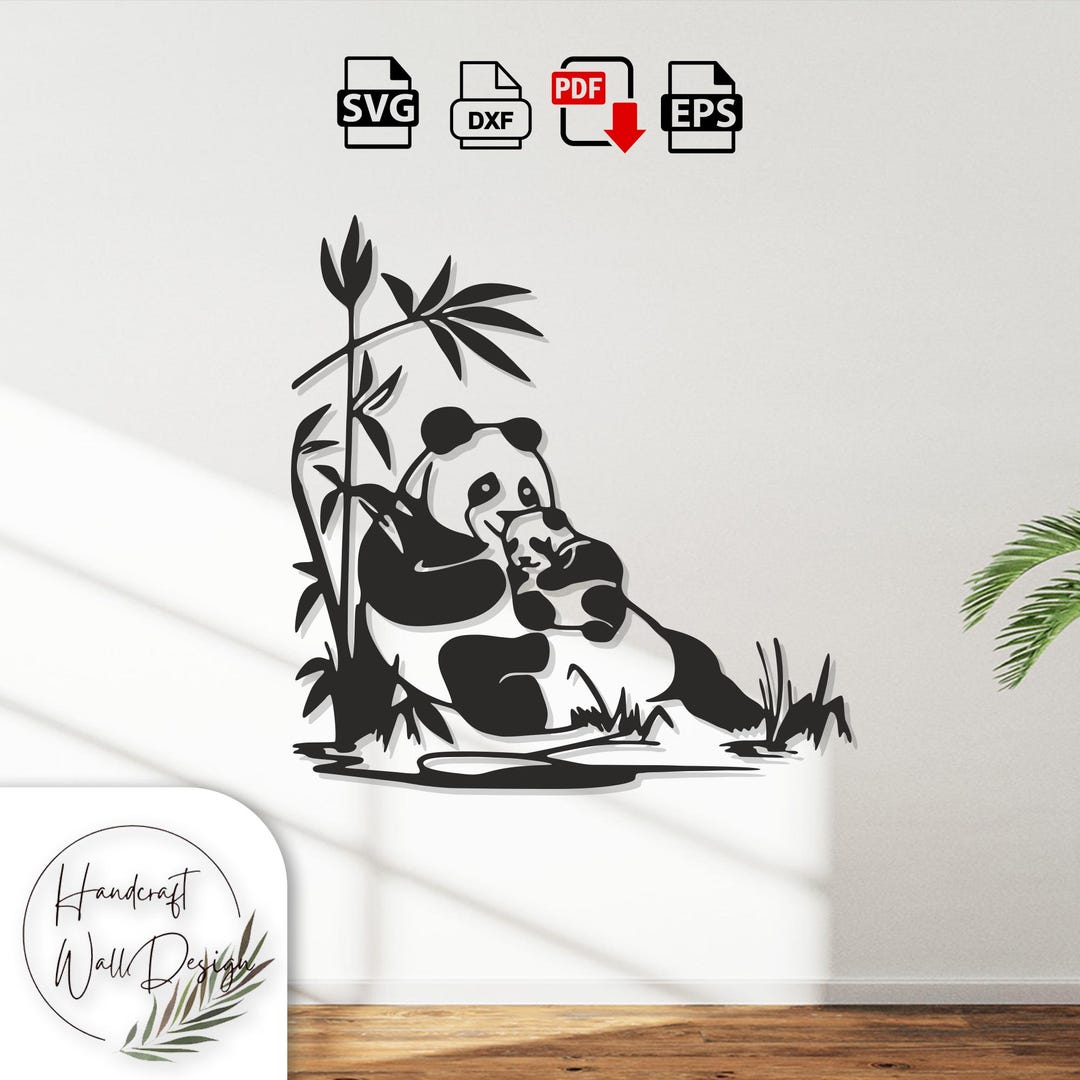 Panda Dxf,svg Files ,laser Cut , Cnc Cut, Bomb, Wall Decor, Svg, Dxf ...