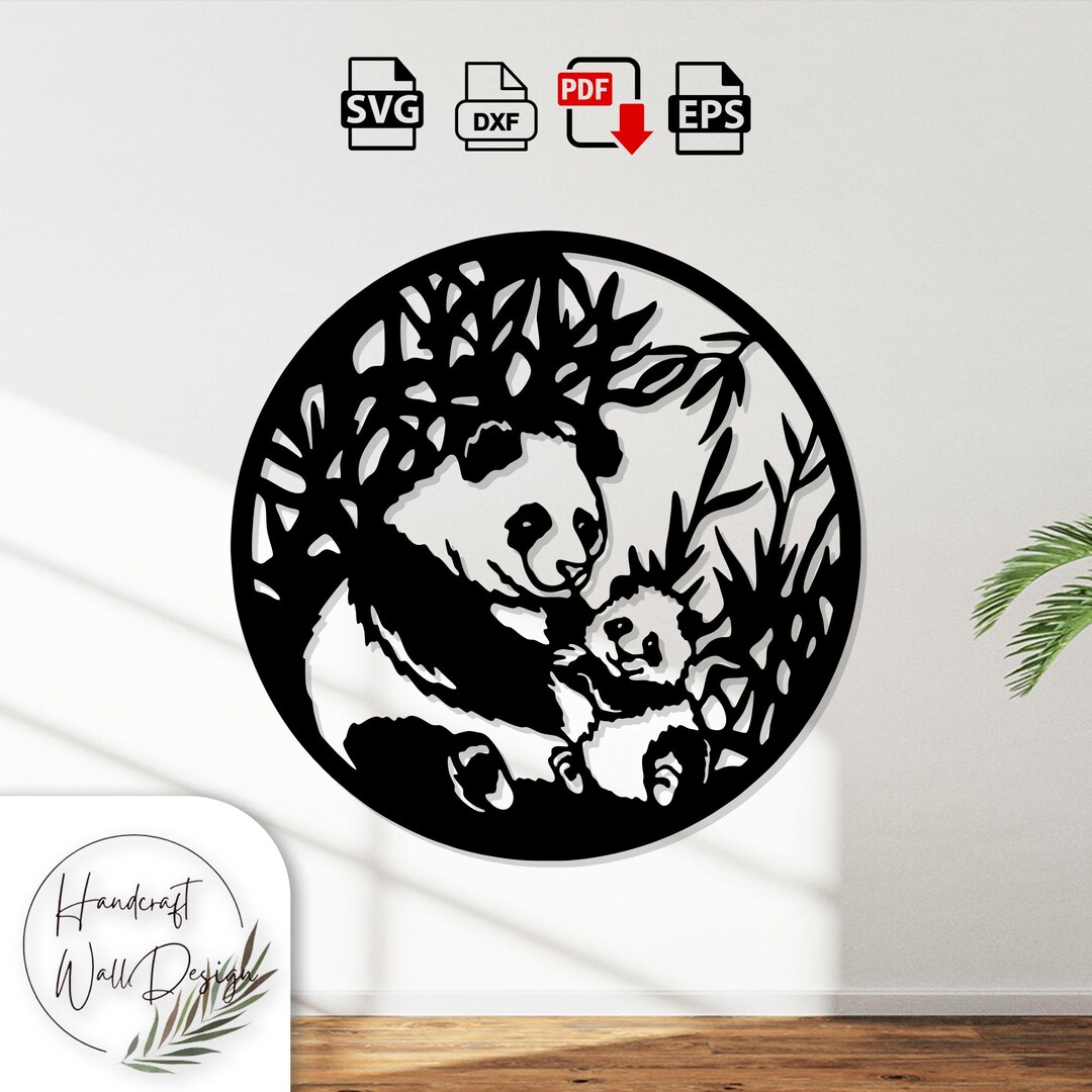 Panda Dxf,svg Files ,laser Cut , Cnc Cut, Bomb, Wall Decor, Svg, Dxf ...