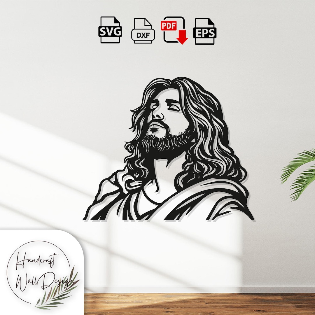 Jesus DXF, SVG Files ,laser Cut , Cnc Cut, Bomb, Wall Decor, Svg, Dxf ...