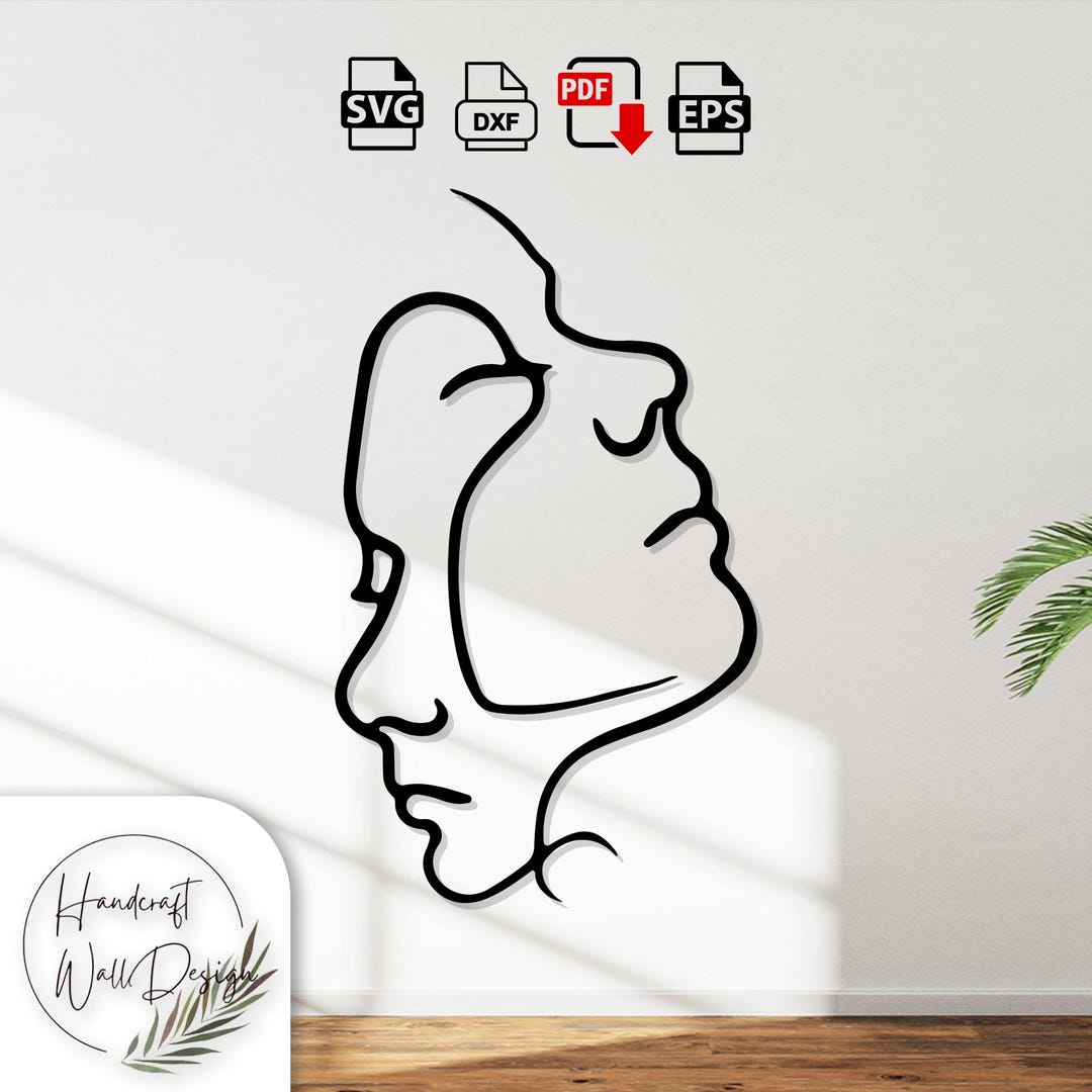 Double Face Line Art DXF, SVG Files ,laser Cut , Cnc Cut, Bomb, Wall ...
