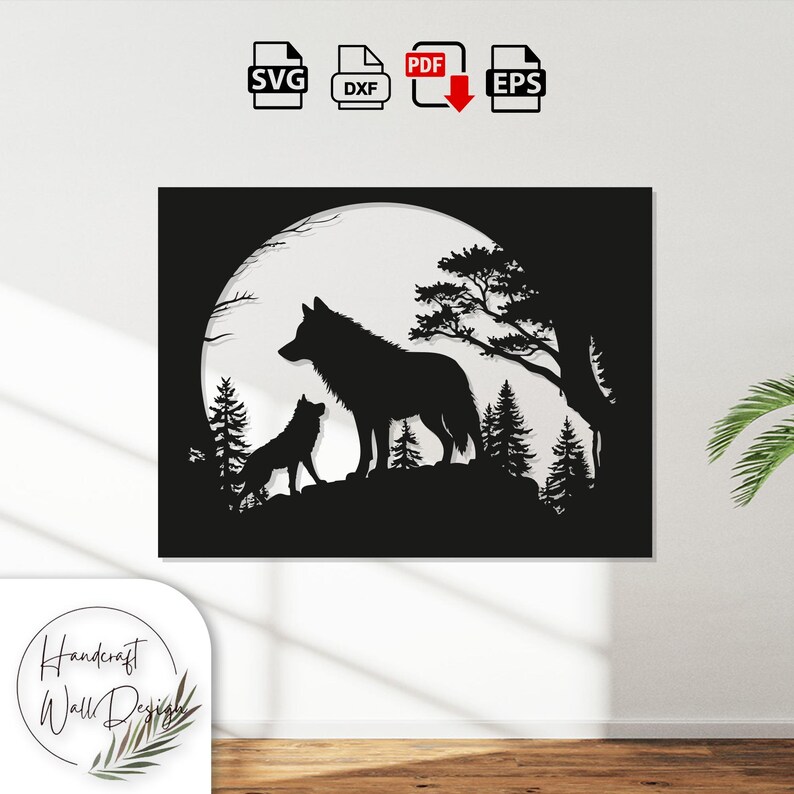 Wolf DXF, SVG Files ,laser Cut , Cnc Cut, Bomb, Wall Decor, Svg, Dxf ...