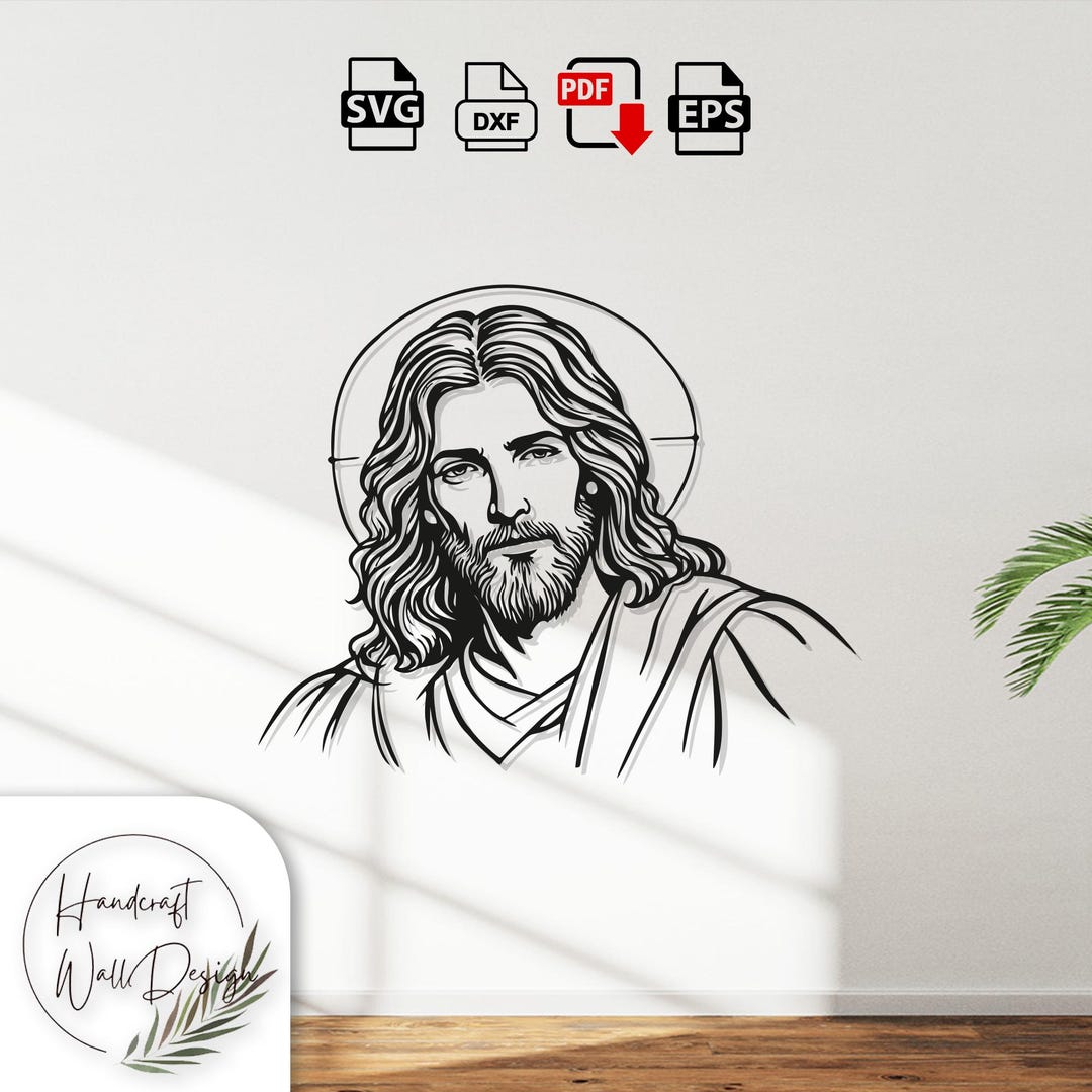 Jesus DXF, SVG Files ,laser Cut , Cnc Cut, Bomb, Wall Decor, Svg, Dxf ...